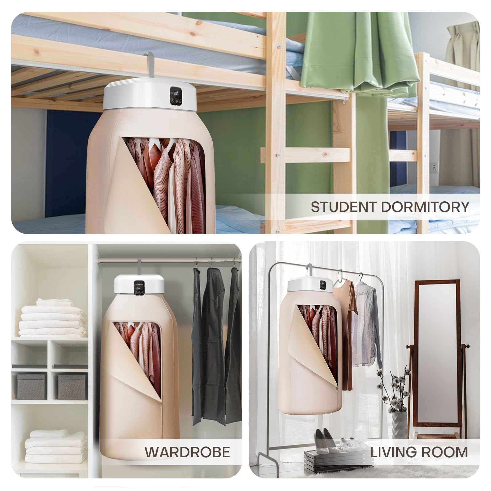 Portable Clothes Dryer,Mini Laundry Dryers with Remote Control, Small Compact Foldable Electric Drying Machine with Dry Bag for Travel,RV, Home,Apartment