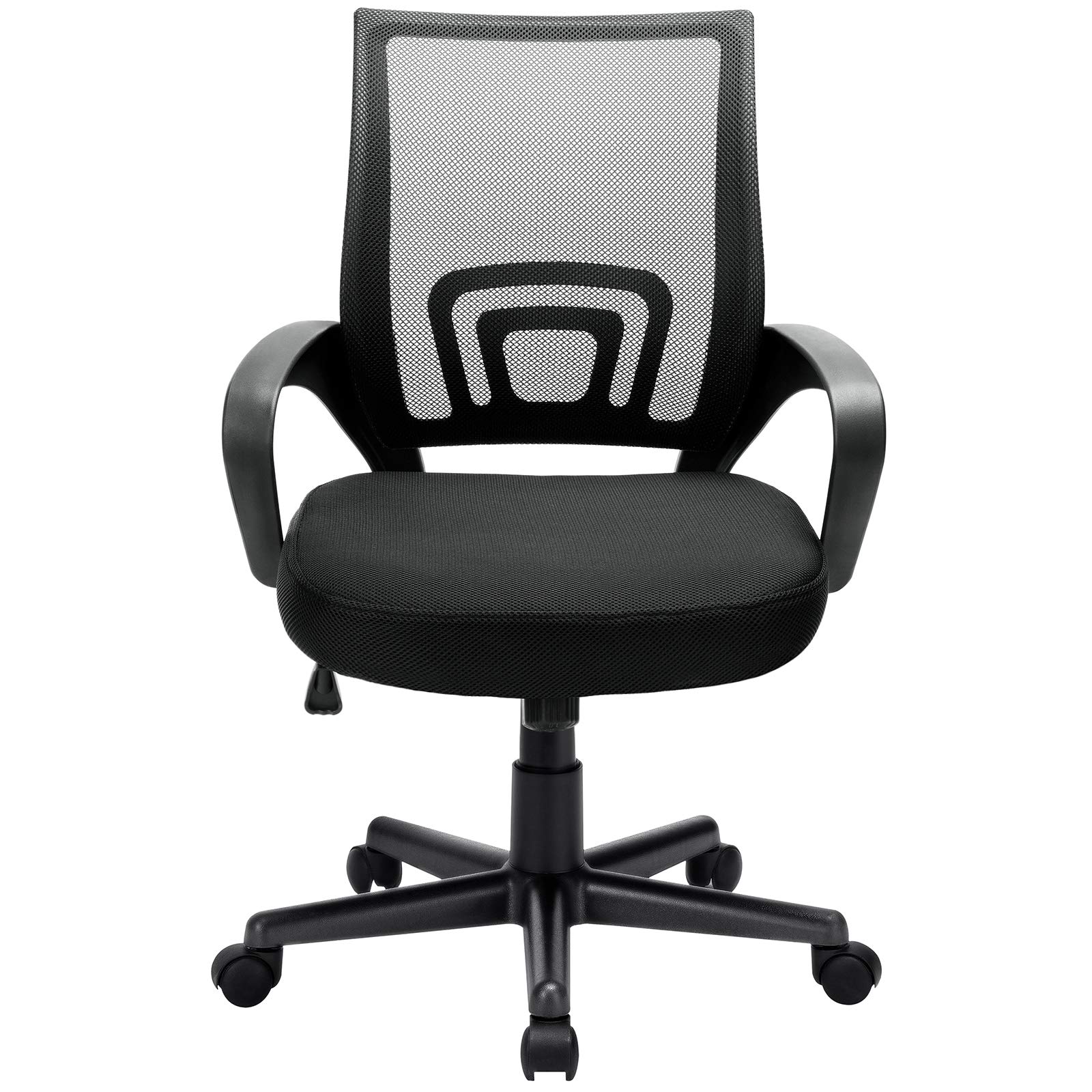 BOSSIN Office Chair Mesh Desk Chair Ergonomic Computer Chair with Lumbar Support Modern Executive Adjustable Chair Rolling Swivel Chairs for Women Men,Black (Black)
