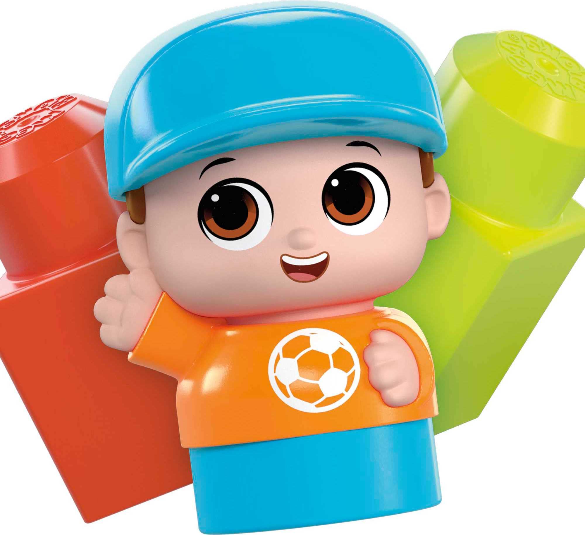 Mega BLOKS First Builders Toddler Building Toy Set, Block Spinning Wagon with 20 Pieces and Storage, 1 Figure, Ages 1+ Years