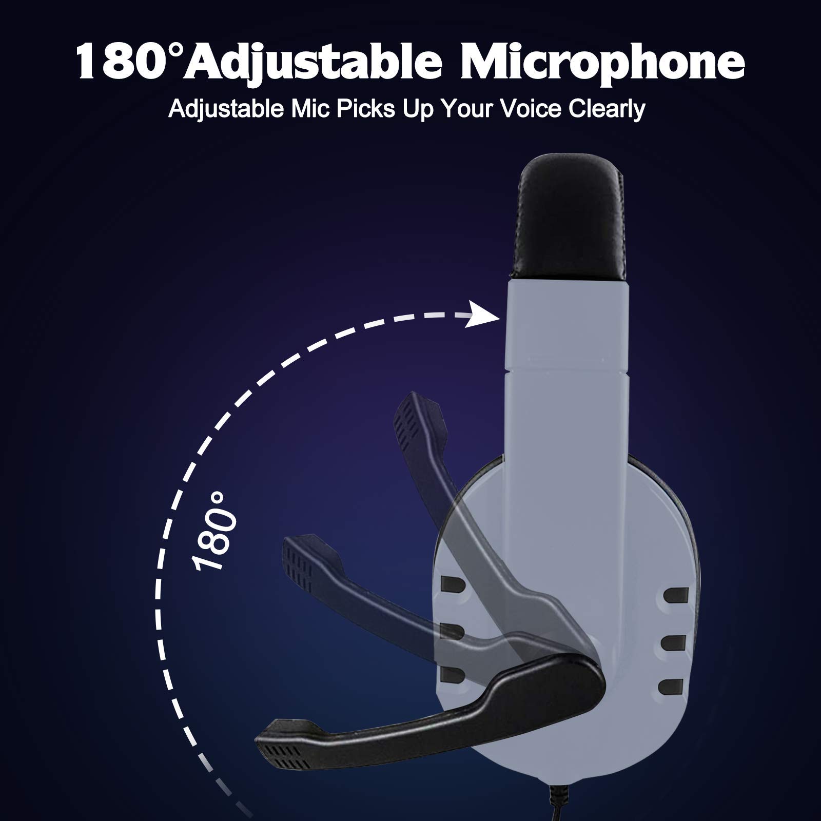 BEJOY Gaming Headset for PS5, Over-Ear Headphones with Mic, Bass Surround, Soft Memory Earmuffs, Compatible with PS5, Xbox One, PS4, Switch, PC (White)