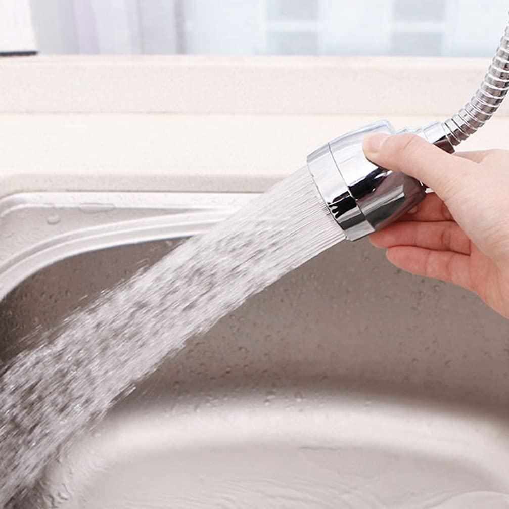 DOITOOL 2pcs Splash Extender sink Sprayer Head Nozzle Kitchen Sink Faucet Aerator Kitchen Bath Fixtures swivel faucet bubble sprayer lengthen Stainless steel small tools to rotate