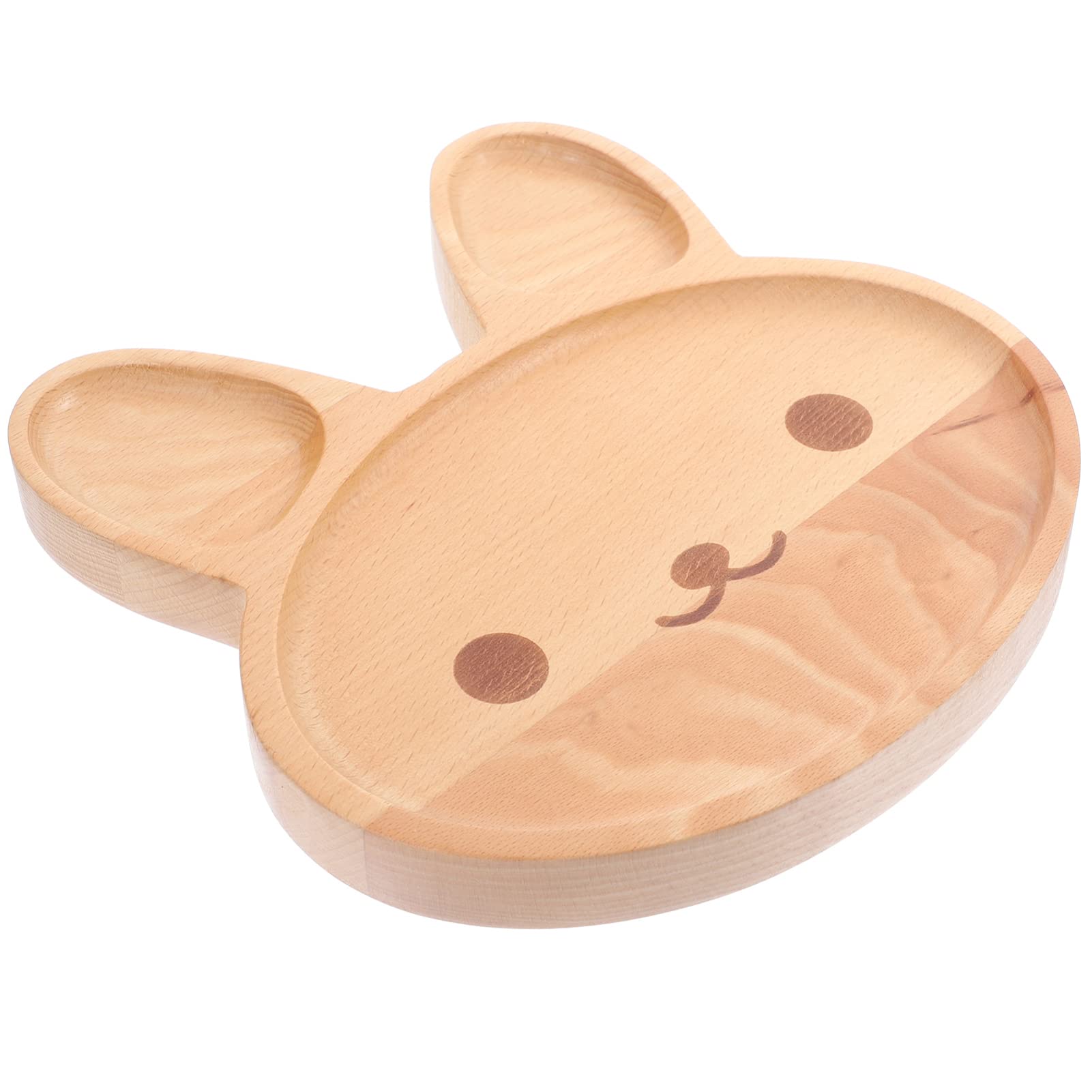 BESTOYARD Easter Bunny Plate Wooden Serving Platter Bunny Shaped Wood Tray Easter Rabbit Plates Appetizer Platter Bread Salad Display for Parties Holidays Family Dinners and More