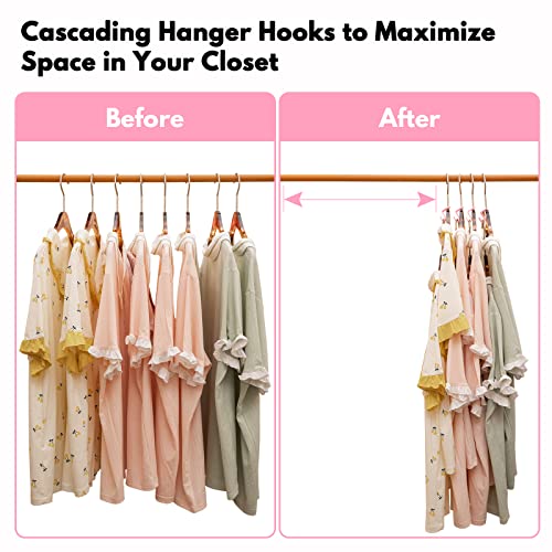 Jumperlay Clothes Hanger Hooks Connector for Outfit Pairing, Hanger Extender Hooks for Space Saving, Cascading Hanger Hooks for Organizing Small Closet, 100 Pack, White
