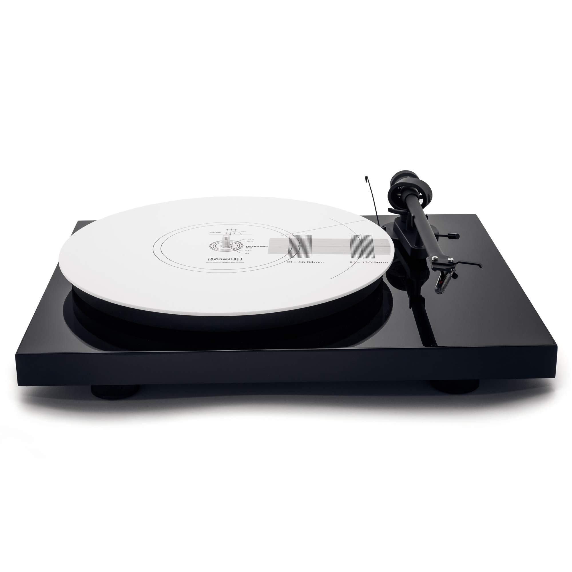 Hudson Hi-Fi Turntable Mat with Cartridge & Needle Alignment Tool- 12"x2mm PVC, Anti-Slip, Anti-Vibration, Enhances Sound Quality- LP Vinyl Calibration Plate, Protect Vinyl- Stylish Design- Born in NY