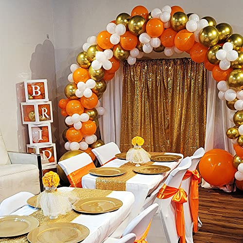 Eternal Beauty Sequin Backdrop 10x10, Glitter Photo Backdrop Curtain for Wedding Birthday Baby Shower Event Decor (Gold-10x10 Ft)