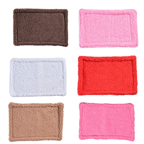 NC Hamster, Chinchilla, Rabbit Warm pad, Lamb Wool, Thickened pet nest pad, Hamster Sleeping pad, Hamster cage Placement pad Bright red