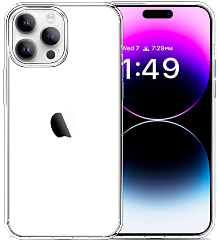 JJGoo Compatible with iPhone 14 Pro Case, Clear Soft Shockproof Protective Slim Thin Bumper Cover Transparent Phone Case