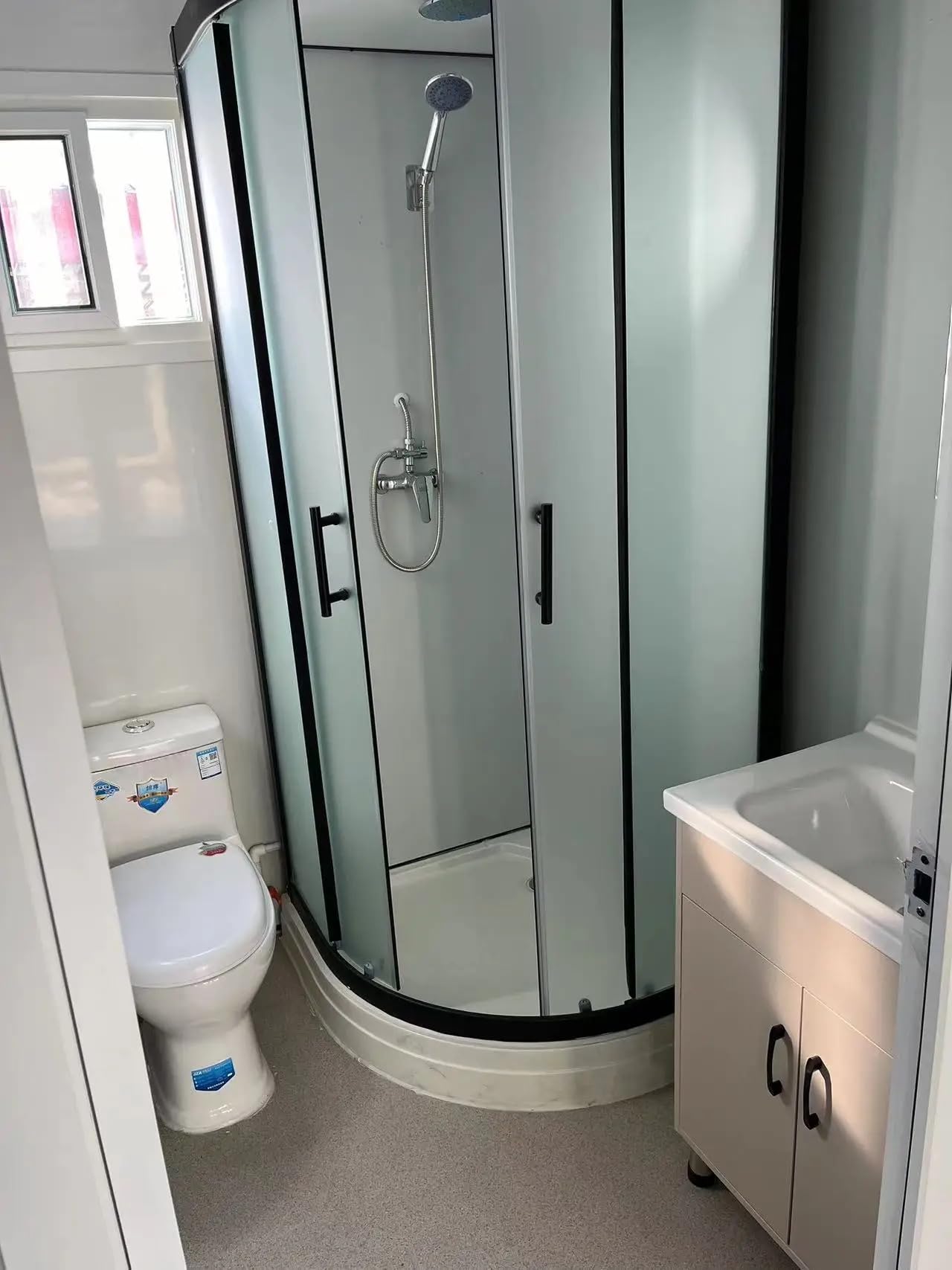 CPD35 Prefabricated 13x20ft Expandable Tiny House, 2 Bedrooms, 1 Bathroom, Kitchen, Waterproof, White/gray