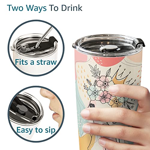 Macorner Birthday Gifts For Women - Stainless Steel Tumbler 20oz - Not A Day Over Fabulous - Mothers Day Gifts For Mom Best Friends Female Women Her Wife Girlfriend - Gifts for Women Coworkers