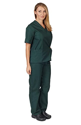 M&M SCRUBS Women Scrub Set Medical Scrub Top and Pants M Hunter Green