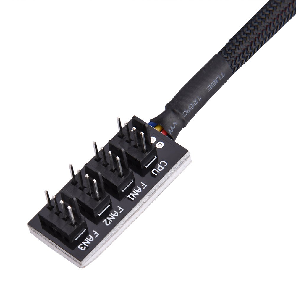 Bewinner 4-Pin PWM Fan Hub, 4-pin Male for CPU Fan PC Fans Hub, Computer CPU/Case Fan Power Multi Splitter Connector Cable Adapter for 12V Computer 3-pin 4-pin Fans