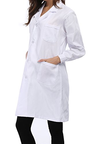 Taylor Eddie Women's White Full Length Lab Coat with Three Pockets