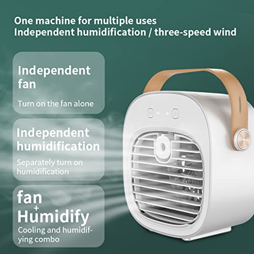 Gootu Portable Air Conditioner,6000mAh Mini Air Conditioner Fan,USB Rechargeable Personal Air Conditioner,3 Speed Quiet Air Cooler for Bedroom,Office,Car,Travel & Indoor & Outdoor Activities.(White)