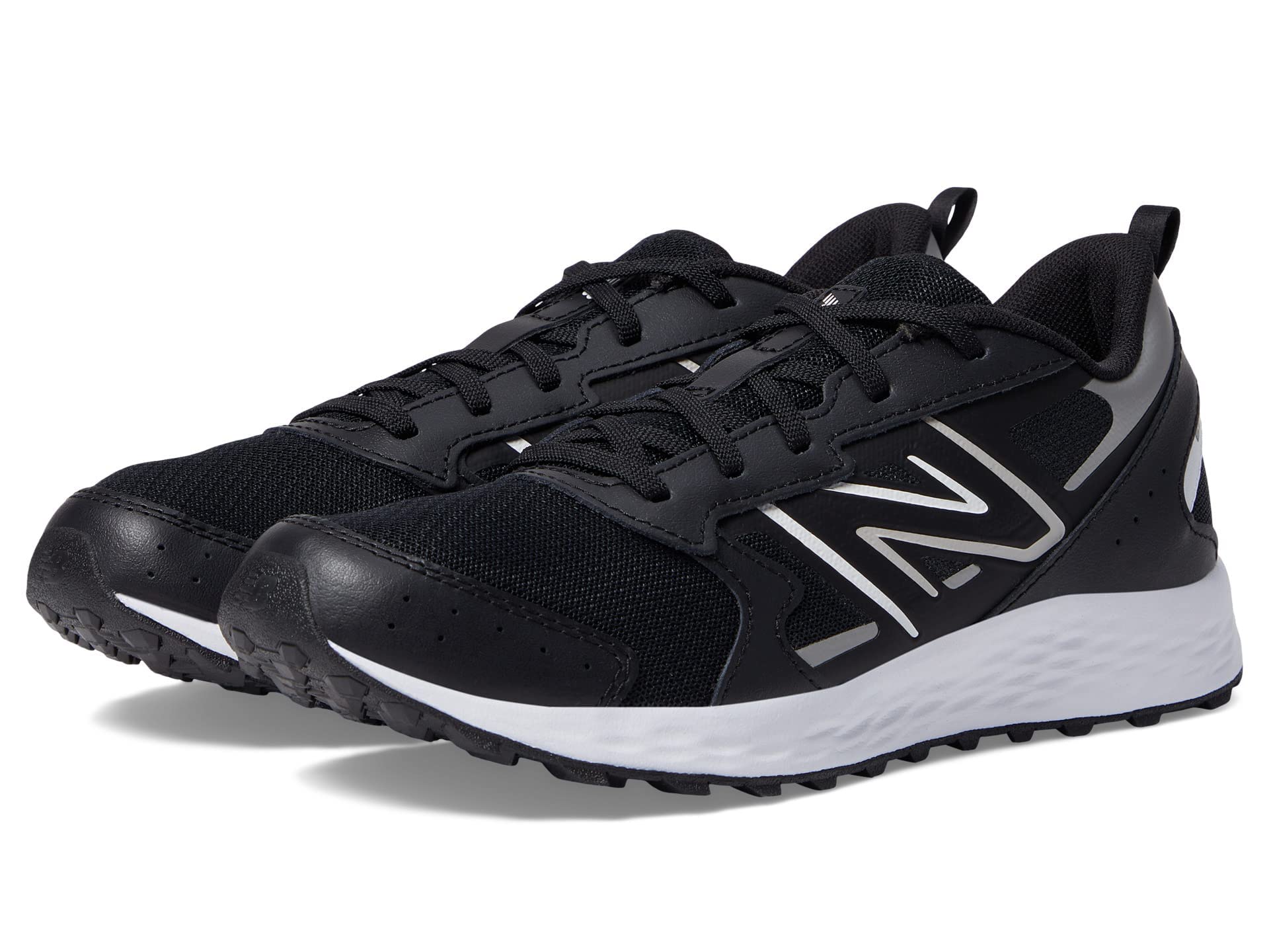 New Balance Kid's Fresh Foam 650 V1 Lace-up Running Shoe, Black/Metallic Silver/White, 5 Wide Big Kid
