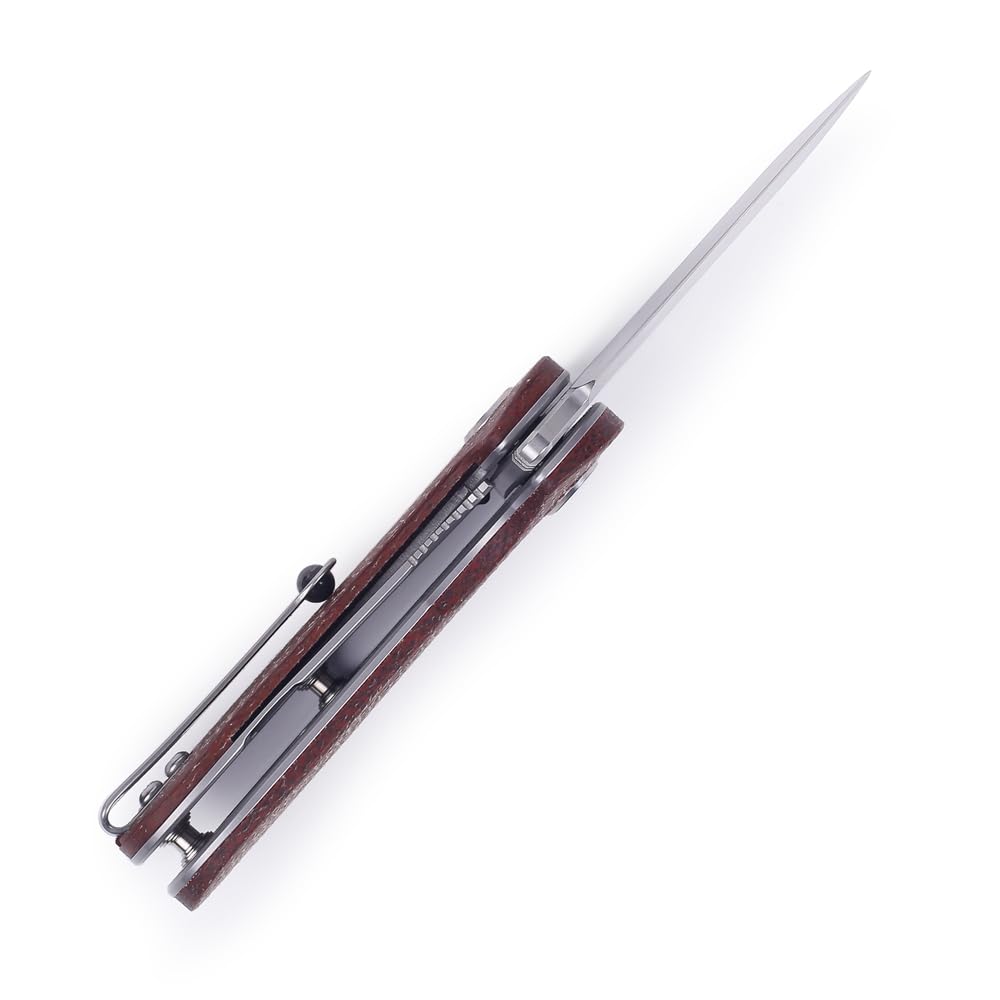 Cool Hand 5.59'' Ball Bearing Knife, Mini Folding Knives, 8Cr13 Stainless Steel Blade, Micarta Handle, Liner Lock Mechanism, w/Pocket Clip, EDC Pocket Knives