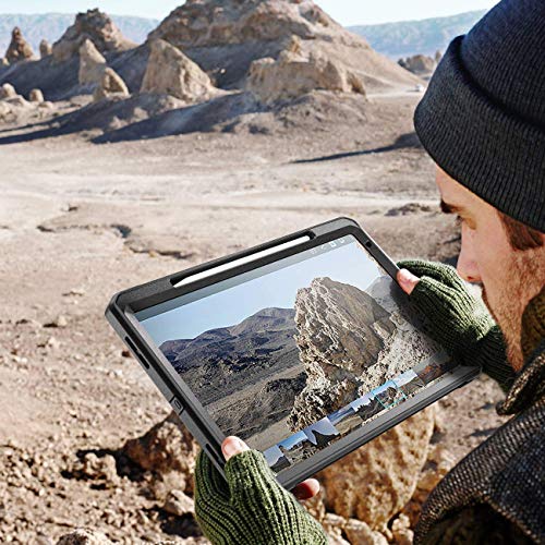 SUPCASE UB Pro Series Case for iPad Pro 11 2018 Release, Support Pencil Charging with Built-in Screen Protector Full-Body Rugged Kickstand Protective Case (Black)