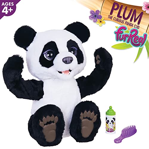 FurReal friends Fur Real Friends Plum, The Curious Panda Cub Interactive Plush Toy, Ages 4 and Up, Black