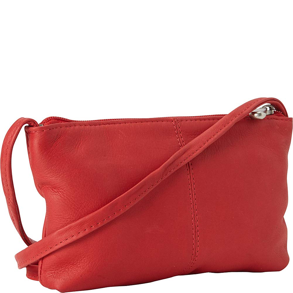 Le Donne Leather Clover Mini Bag - Full-Grain Premium Colombian Vaquetta Leather Crossbody Bag, 9"x5.5"x1" (Black)