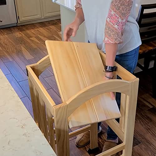 True Growth - True Tot Tower - Kids or Toddler Step Stool - Wood Construction β Varnished