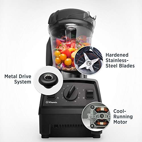 Vitamix Explorian Blender, Professional-Grade, 64 oz. Low-Profile Container, Black - 65542 (Renewed Premium)