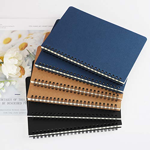 EUSOAR Students Ruled Spiral Notebook, A5 6 packs 5.5"X8.3" 120 Pages Lined Travel Writing Notebooks Journal, Memo Notepad Sketchbook, Students College Office Business Diary Book Journal-3 Colors