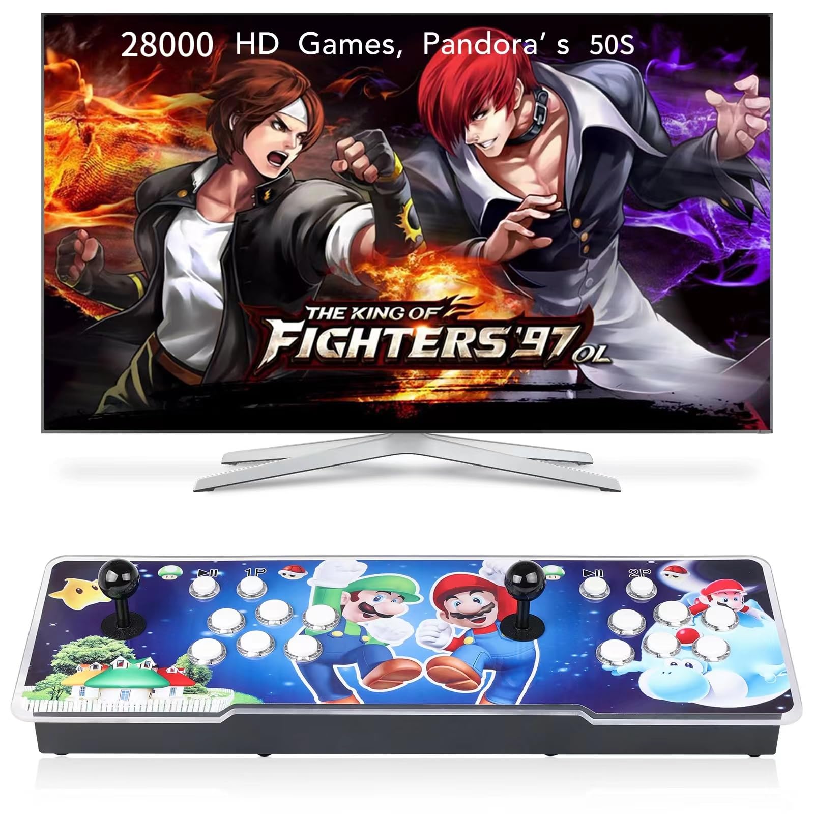 FVBADE [30000 Games in 1] 70S Pandora Box Arcade Game Console for PC & Projector & TV ,3D Games 1-4 Players Double Joystick Favorite List Game Category Save/Search/Hide/Pause/Delete Games