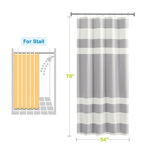 Madison Park Shower Curtain, Waffle Weave, Pieced Design Fabric Shower Curtain with 3M Scotchgard Moisture Management, Premium Spa Quality Modern Shower Curtains for Bathroom, Stall 54"x78" Grey