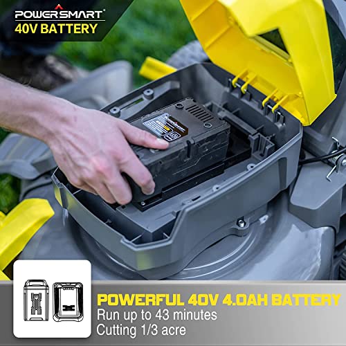 Lawn Mower Dual-Force Cutting Cordless Lawn Mower (17inch 40V4.0Ah)…