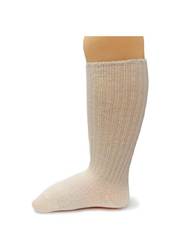 WARRIOR ALPACA SOCKS | Infant & Toddler Cuff-able Knee High | Baby Alpaca Wool (9-18 Months, Off White)