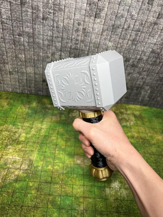 MunnyGrubbers - Hammer Dice Tower - (Random 7PCS D20 Dice Set Included) - Dice Holder - Dice Roller - Tabletop RPG Accessory - Dungeons and Dragons - DND - D&D - (Silver)
