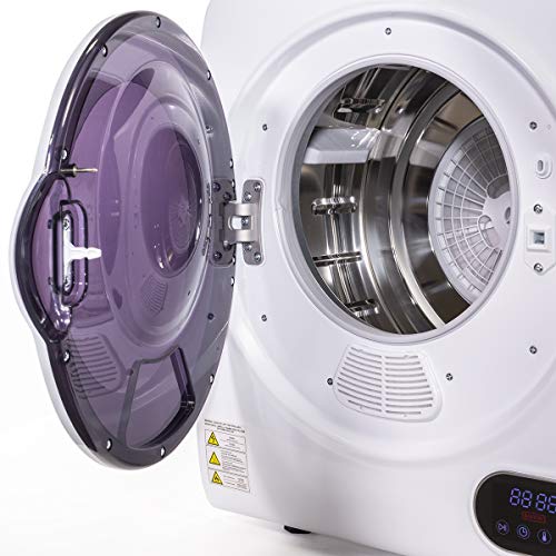 Barton Tumble Dryer White w/Digital Timer Automatic Portable Electric RV Apartment Clothes Laundry Compact
