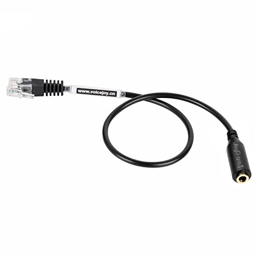 VoiceJoy 3.5mm Smartphone Headset to RJ9 Adapter Cable - 3.5mm Headphone Converter to Office Telephone IP Phones