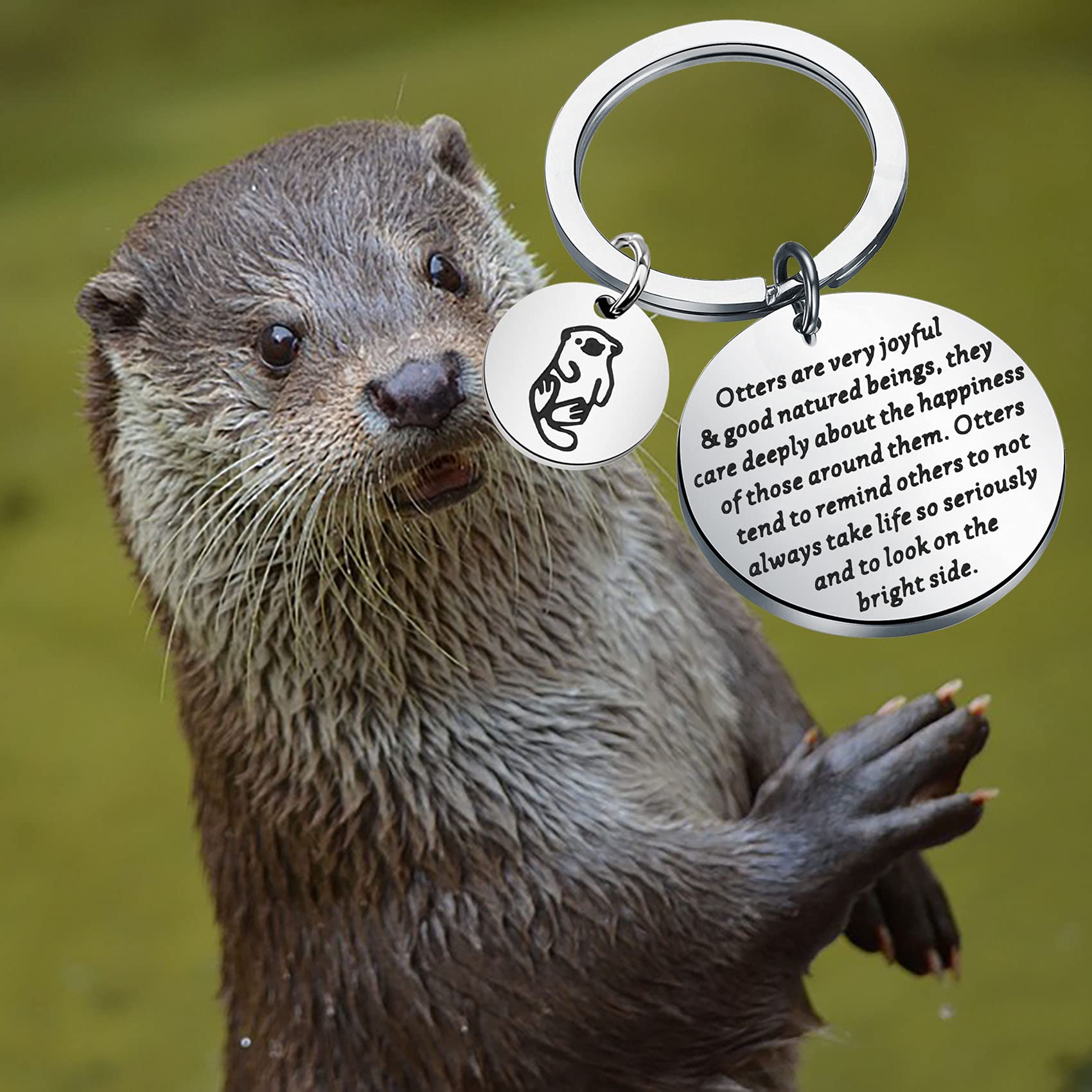 bobauna Otter Keychain Sea Animal Jewelry Otter Lover Gift Otters Are Very Joyful And Good Natured Beings (otter bright side keychain)