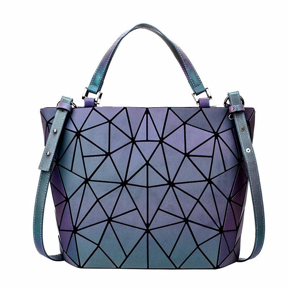 FZChenrry Luminous Geometric Backpacks Women Holographic Reflective Bags Handbags Holographic Reflective Bags Iridescent Backpack