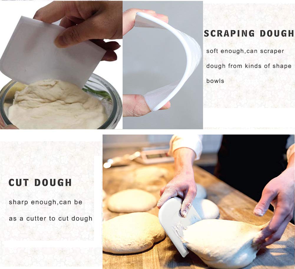 Bread Lame, Danish Dough Whisk and Dough Bowl Scraper Set, Dough Scoring Slashing Tool with 5 Replacement Blades and Leather Protective Cover for Pastry, Baking Cake, Dessert, Sourdough, Pizza