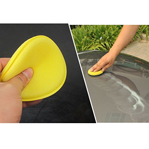 VORCOOL 6pcs Wax Applicator Foam Sponge Polish Pad Ultra-Soft Cleaning Tool for Clean Car Vehicle Auto Glass(Yellow)