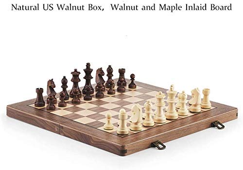 Chess Sets and Boards 38CM38CM Standard Competition International Game Solid Wood Folding Wooden Chessboard 34 Pieces