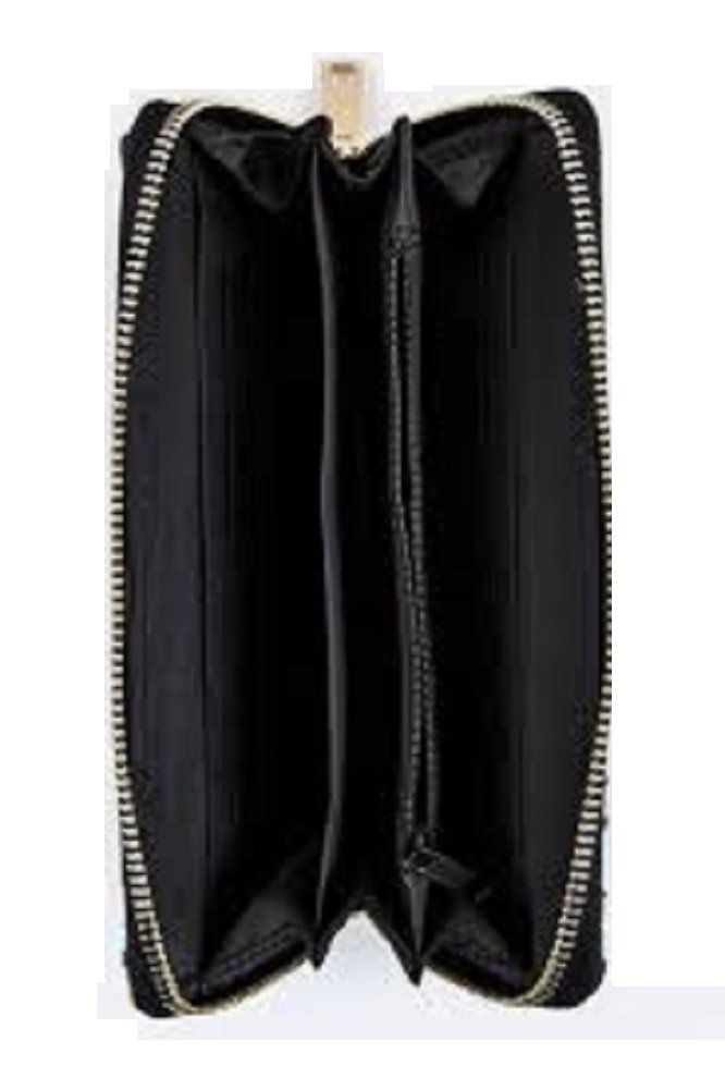 HW Extra Bling Rhinestone Western Zipper Wallet Black (USA)