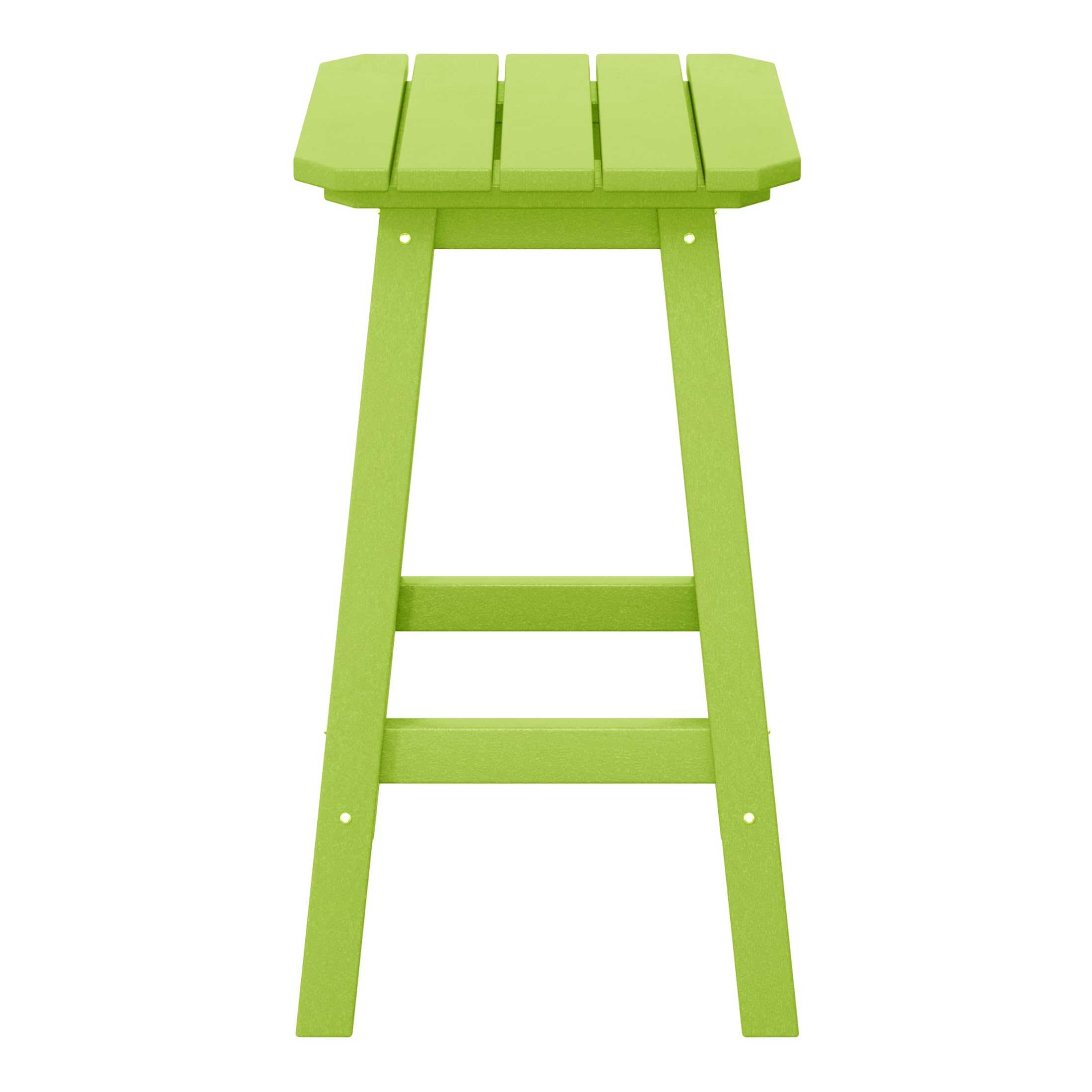 Costaelm 24" Height Outdoor Bar Stools, All-Weather Bar Stools, Adirondack Poly Patio Square Bar Stool for Patio, Deck, Kitchen Counter and Garden, Lime