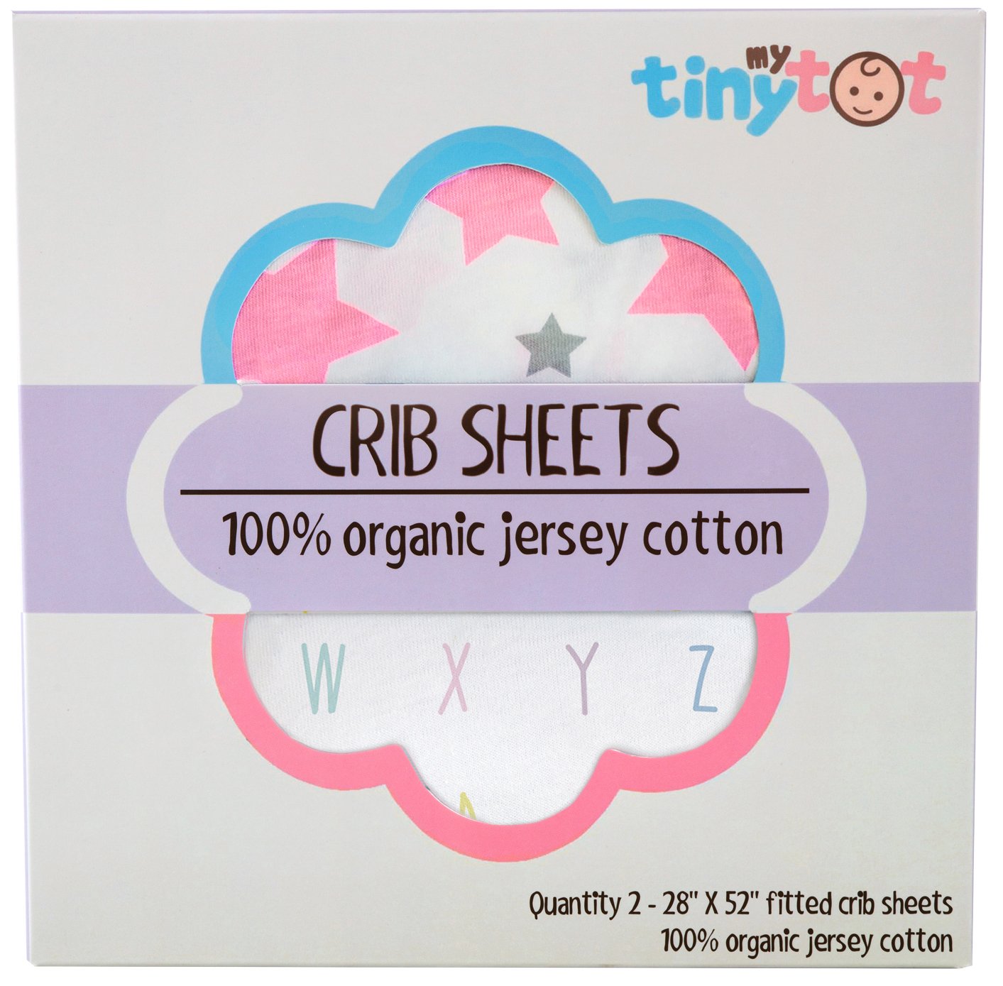 My Tiny Tot Baby Crib Sheets Boy or Girl (2 Pack) β Organic Cotton Fitted Crib Sheet Set for Baby Crib Mattress β Extra Soft, Premium Baby Nursery Bedding β Pink