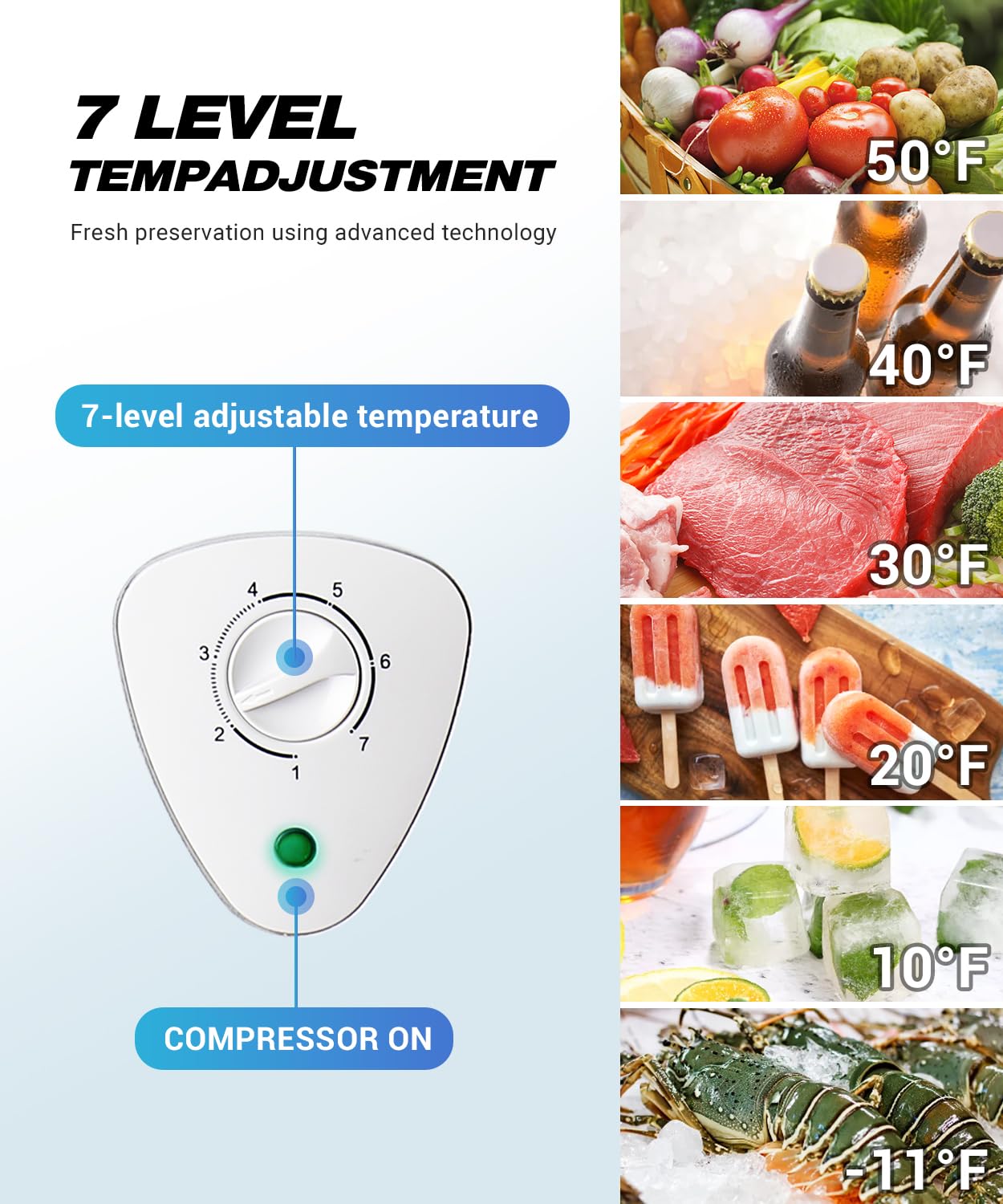 Chest Freezer 9.0 cu.ft Compact Freezer Top Door, White Deep Freezer Low Noise Manual defrost 7-grade Temperature Control with Removable Basket, Applicable to Kitchen Office Dorm