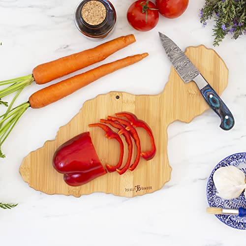 Totally Bamboo Destination Maui Serving and Cutting Board, Includes Hang Tie for Wall Display