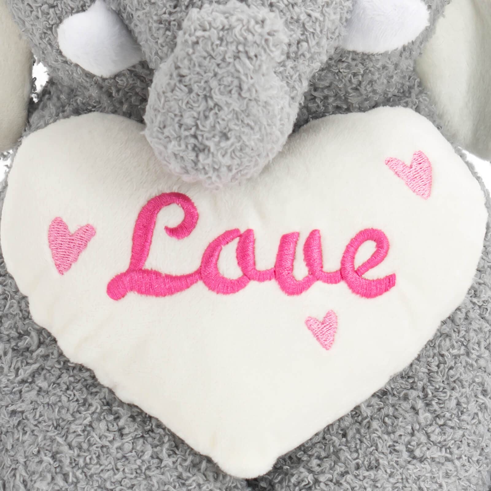 MODIFYI Plush Toys, Gift Toy, Huggable Elephant Stuffed Animal Toy, Hugging A Heart-Shaped Toy, Soft and Lovely Plush Puppy, Washable, Suitable for Newborns, Toddlers, Kids, Multi, Grey, 9"