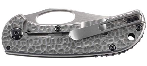 CRKT Chehalem EDC Folding Pocket Knife: Everyday Carry, Clip Point Plain Edge Blade with Satin Finish, Thumbstud Open, Frame Lock, Stainless Steel Handle with Hammer Finish 6540