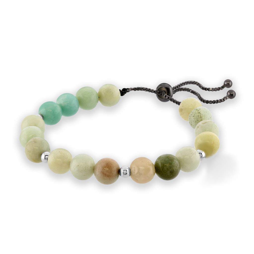 Believe London® Amazonite Stone Bracelet in Gift Box | Strong Elastic | Healing Men Women Luxury Stretch Precious Natural Crystal Stones Healing Gemstone Therapy Yoga Mala Bangle