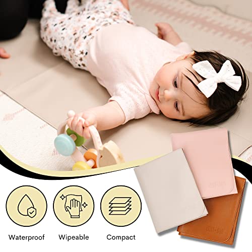 Changing Pad Portable (16 x 30), Vegan Leather Baby Wipeable Changing Mat Portable Changing Pad Diaper Clutch Station Changing Pad - Foldable Changing Mat - Changing Mat Baby Station (Stone)
