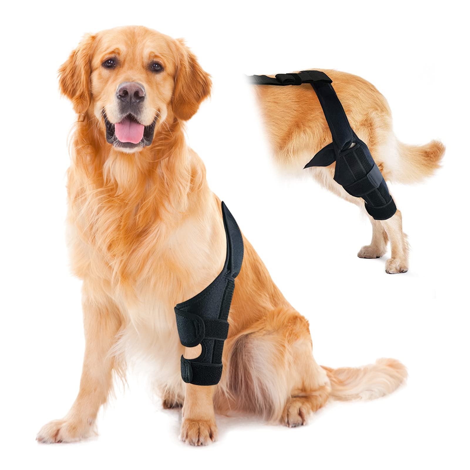 Dog Knee Brace for Torn Acl Hind Leg, Dog Leg Brace with Harness and Connection Belt, Support for Knee Cap Dislocation, Arthritis, Torn ACL Hind Leg (S(Thigh Girth 4.7″-8.9″, Leg Height 2″-6.9″))