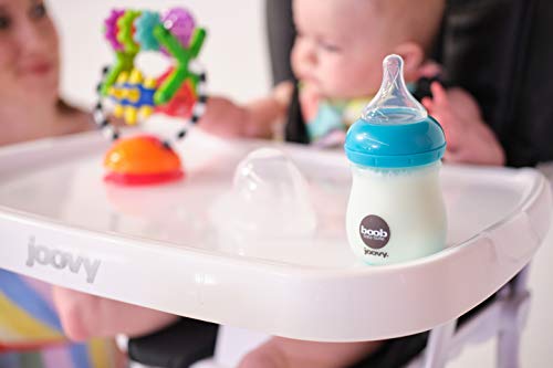 Joovy Boob Nipples with Elongated Shape to Mimic Mom and Available in 5 Flows Including X-Cut Extra Fast Flow for Thicker Foods - Compatible with Joovy Boob Bottle Line (Clear, Stage 3, 2 Count)