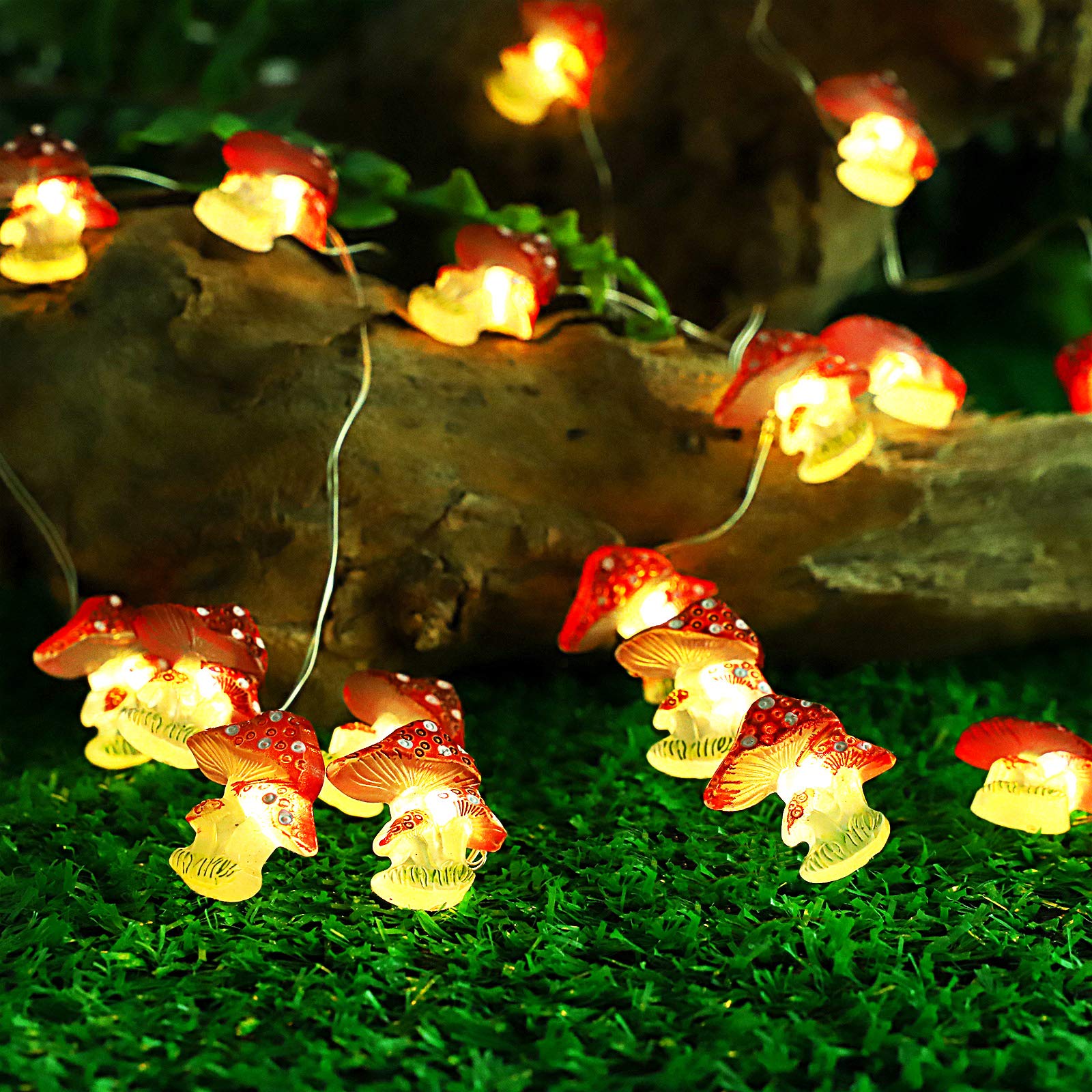 SEMILITS Outdoor Solar String Lights 30LED 21Ft Waterproof Solar Powered Seashell String Lights for Garden Yard Patio Christmas Decorations Warm White