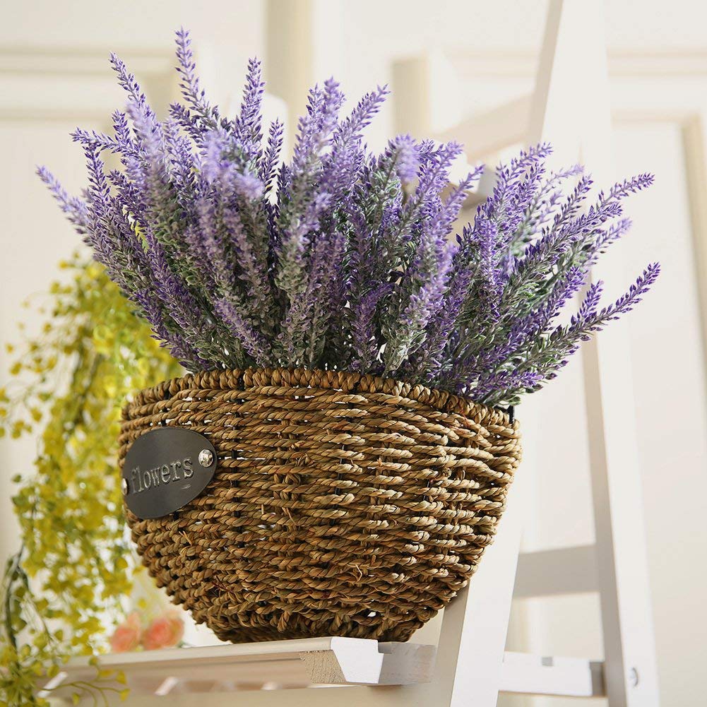 Luyue 8 Pack Artificial Lavender Flowers Bouquet Fake Lavender Plant Bundle for Wedding Home Decor Garden Patio Decoration
